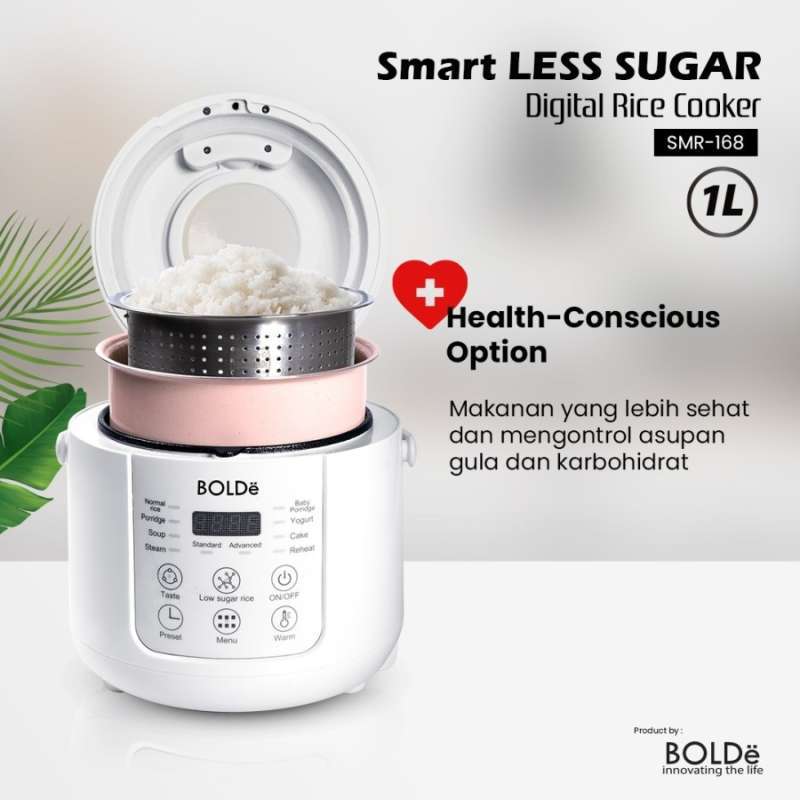 Promo Bolde Smart Less Sugar Digital Rice Cooker 1l - Heaven White ...