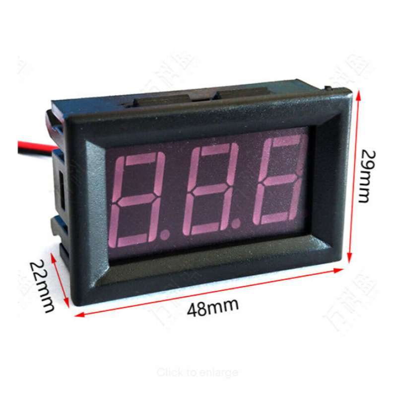 Jual Voltage Display DC5V-120V DC digital voltmeter anti reverse - Red ...