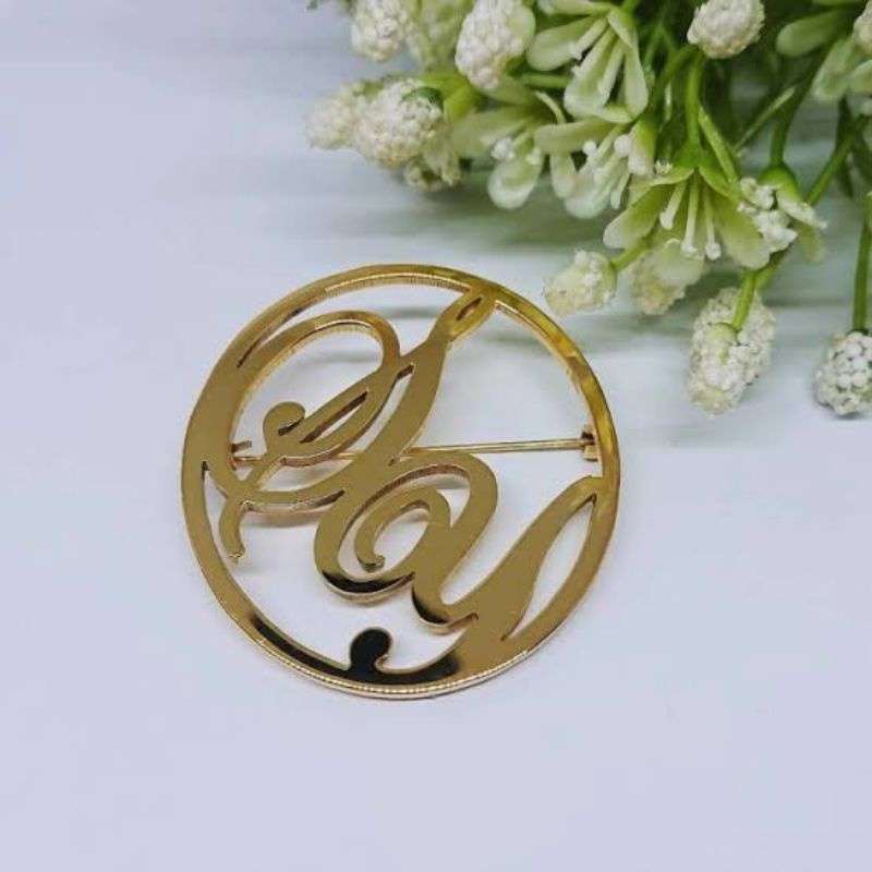 Promo Bros Nama Pin Nama Custom Lapis Emas24k Brooch Diskon 5% Di ...