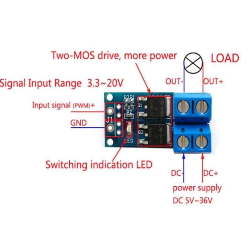 Jual (ready Stock) Mos Fet Trigger Switch Driver Module Pwm Regulator ...