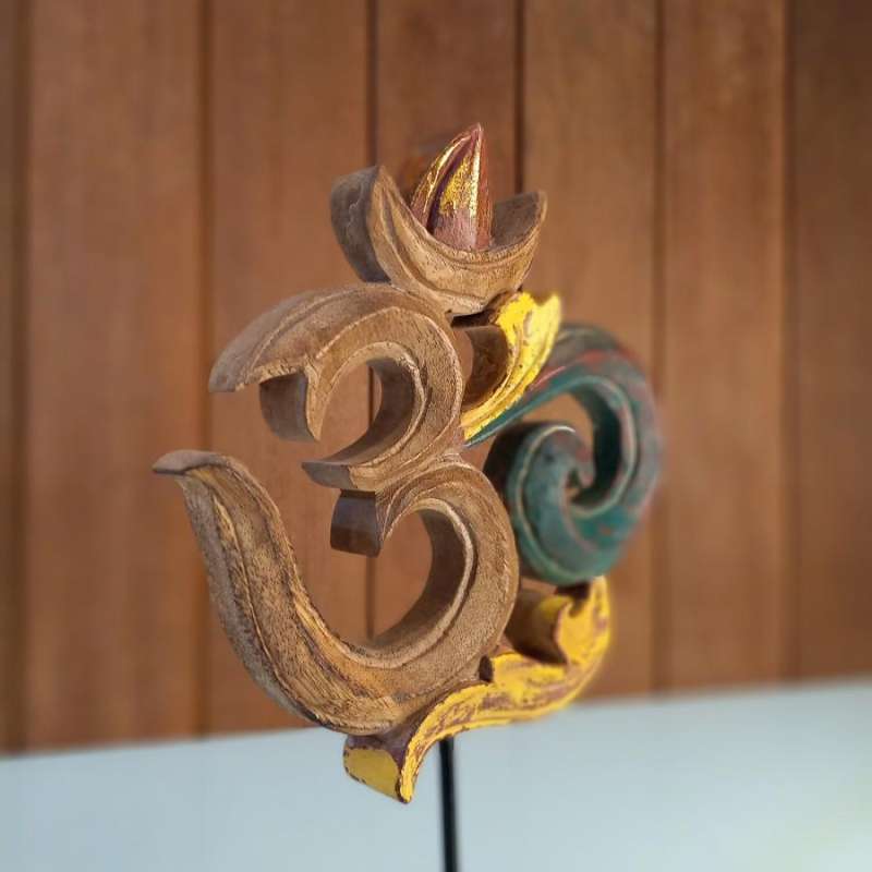 Jual Patung Pajangan Ukiran Panel Kayu Simbol Om Dekorasi Rumah ...
