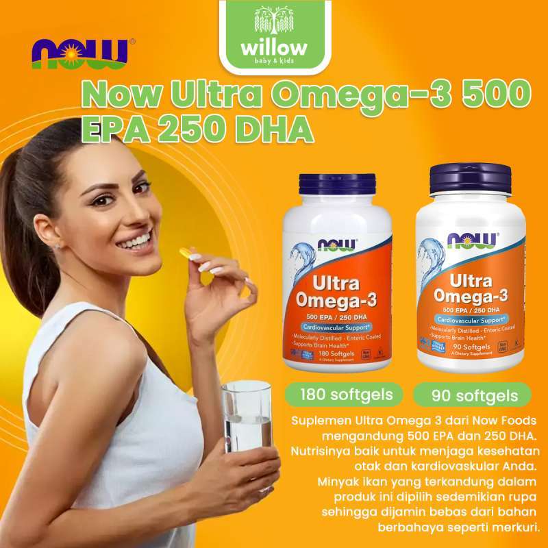 Jual Vitamin - Now Ultra Omega-3 500 Epa 250 Dha - 90 Softgels Di Seller Willow Baby Shop West ...