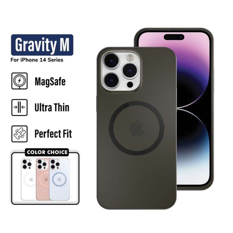 Promo Case iPhone 14 Pro Max Plus Switcheasy Gravity M Thin MagSafe Casing - 14 Pro Trans Black ...