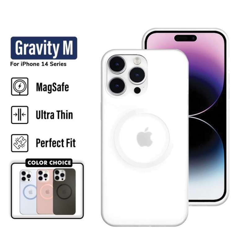 Promo Case iPhone 14 Pro Max Plus SwitchEasy Gravity M Thin Magsafe Casing - Trans White 14 Pro ...