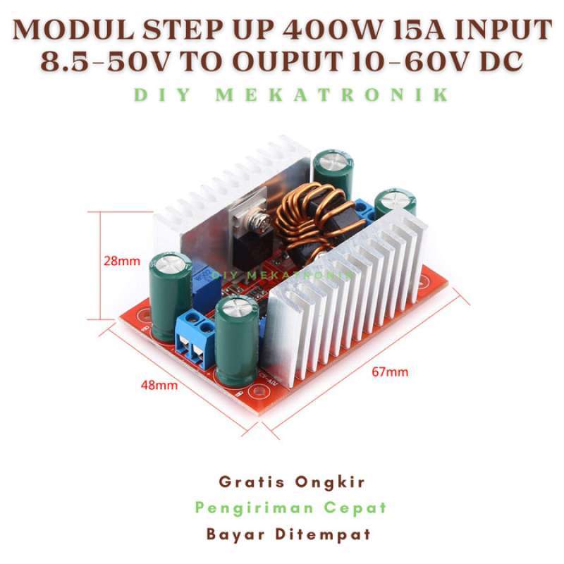 Promo Step Up 400w Module Boost Converter Voltage Cv Cc Current Diskon 3% Di Seller Diy ...