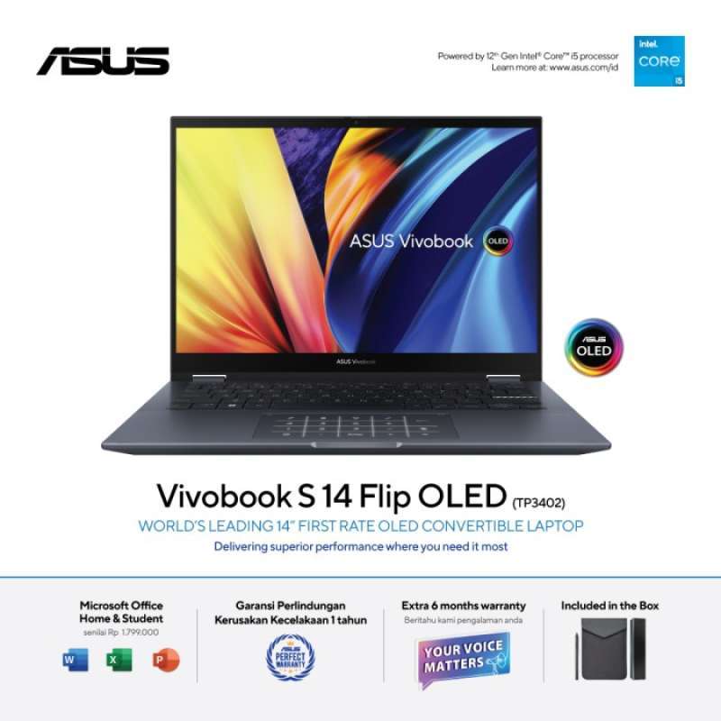 Jual Asus Vivobook S14 Flip Oled Tp3402va I5-13500h 512gb 142.8k W11 ...