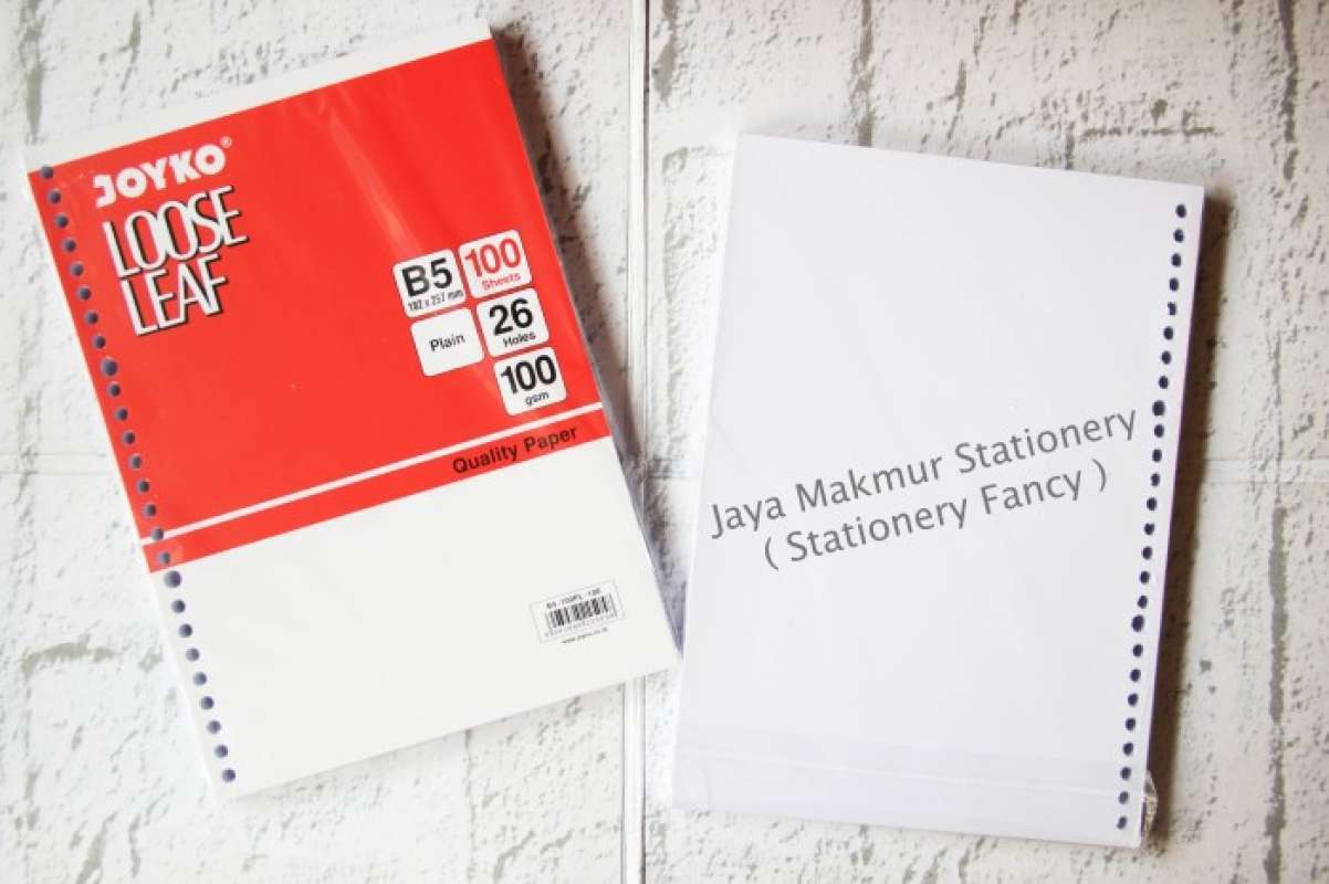 Jual Kertas File Loose Leaf Joyko Polos B5-100PL Plain Polos 100 Lembar di Seller Grand Pasaraya ...