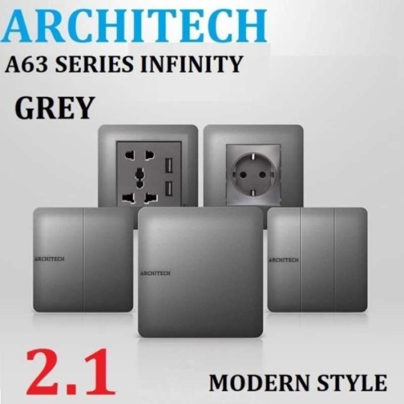 Jual Architect Infinity Grey Saklar Sakelar Stopkontak Stop Kontak Abu - Stop Kontak Ac Di ...