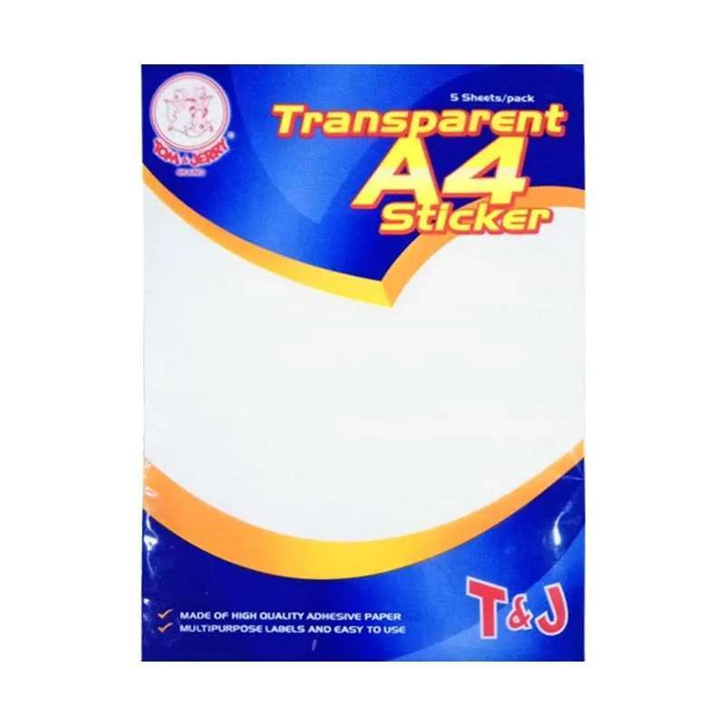 Jual Label Tom & Jerry ukuran A4 Transparan, Label T & J A4 transparan ...