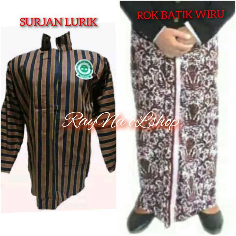 Promo SETELAN BAJU LURIK JAWA LAKI | SURJAN LURIK + ROK BATIK WIRU ...