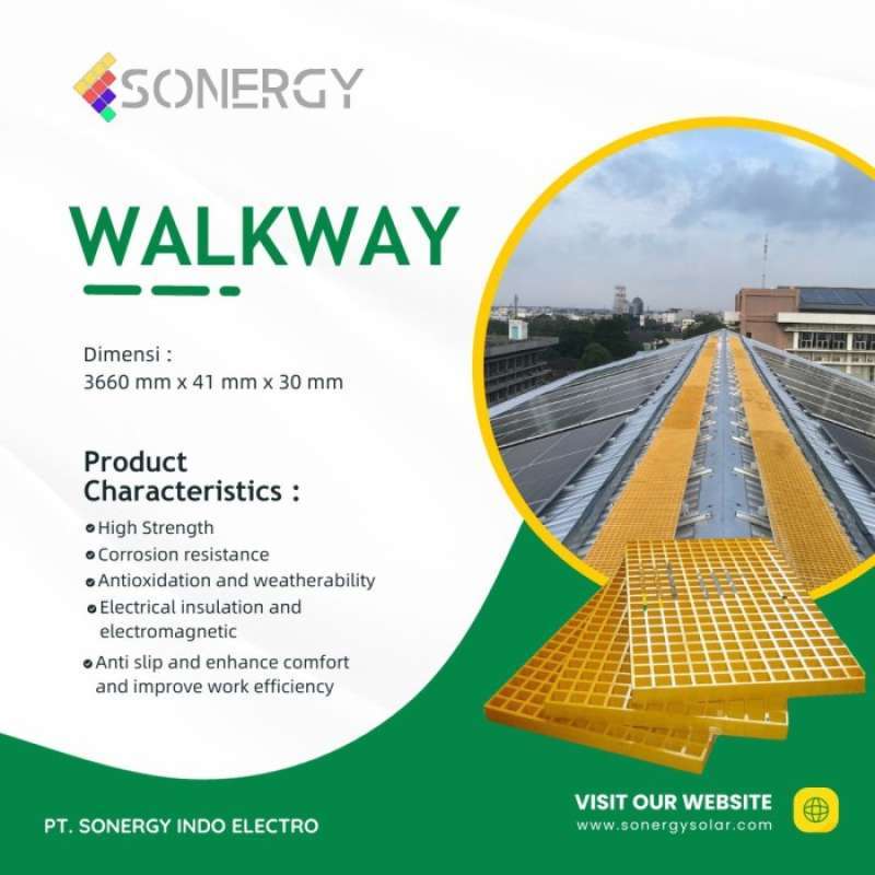 Promo Walkway Solar Metal Roof FRP Walkway Mount Solution Diskon 23% di ...