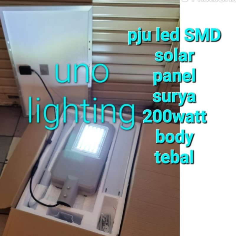 Promo pju solar panel surya 200w 200watt / pjuts jalan led solar 200 ...