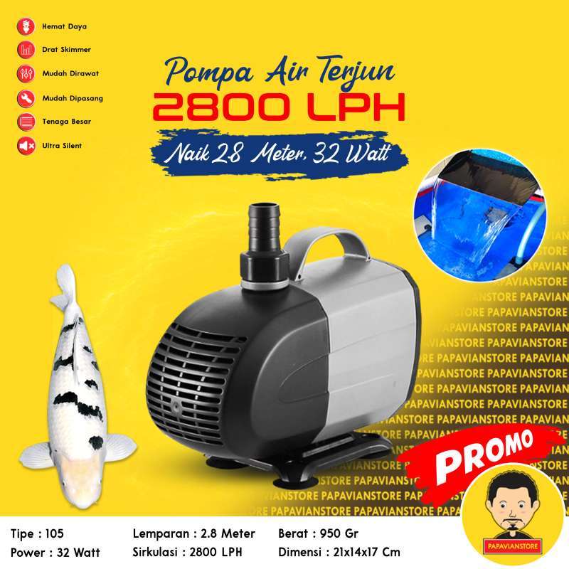 Jual Pompa Kolam Ikan Celup Koi Mesin Waterfall Air Terjun Ginga WP ...
