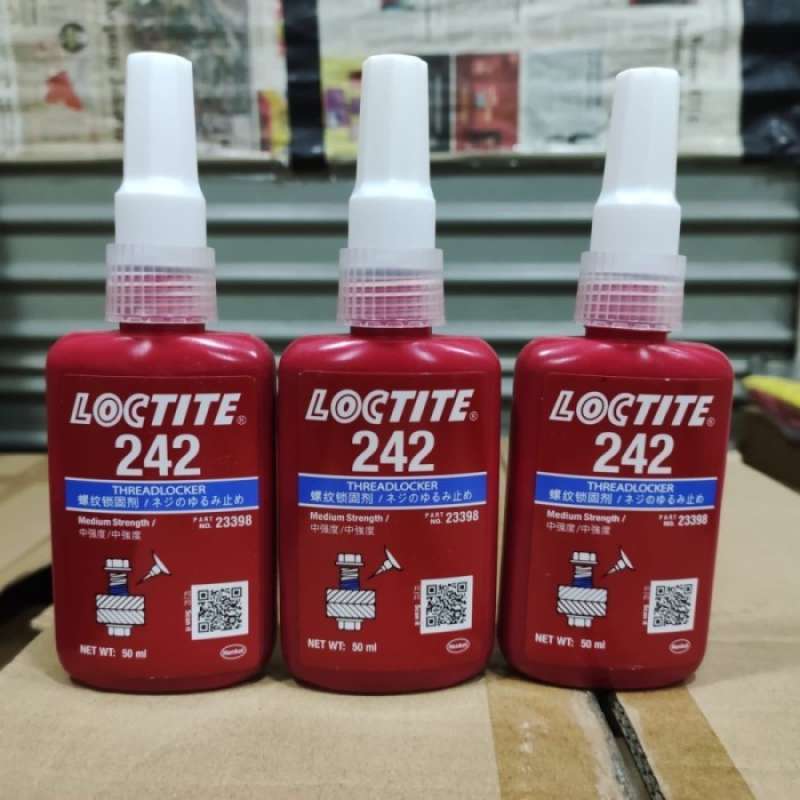 Promo Loctite 242 Biru Medium Strength / Lem Baut / Threadlocker Blue ...