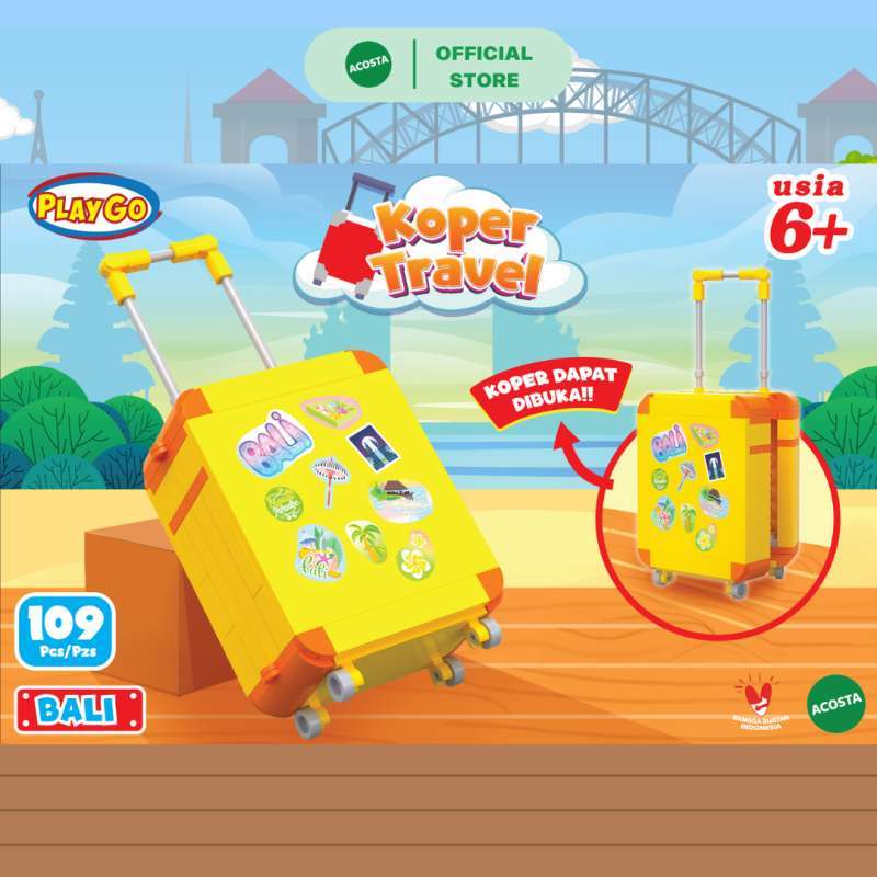 Jual Playgo Brick Balok Susun Koper Traveling Mainan Edukasi Anak ...