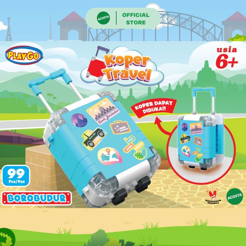 Jual Playgo Brick Balok Susun Koper Traveling Mainan Edukasi Anak ...
