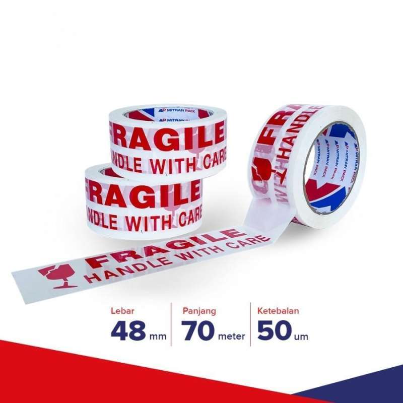 Jual Lakban Fragile Bening 48mm X 70 Yard X 50 Micron Opp Tape Fragile ...