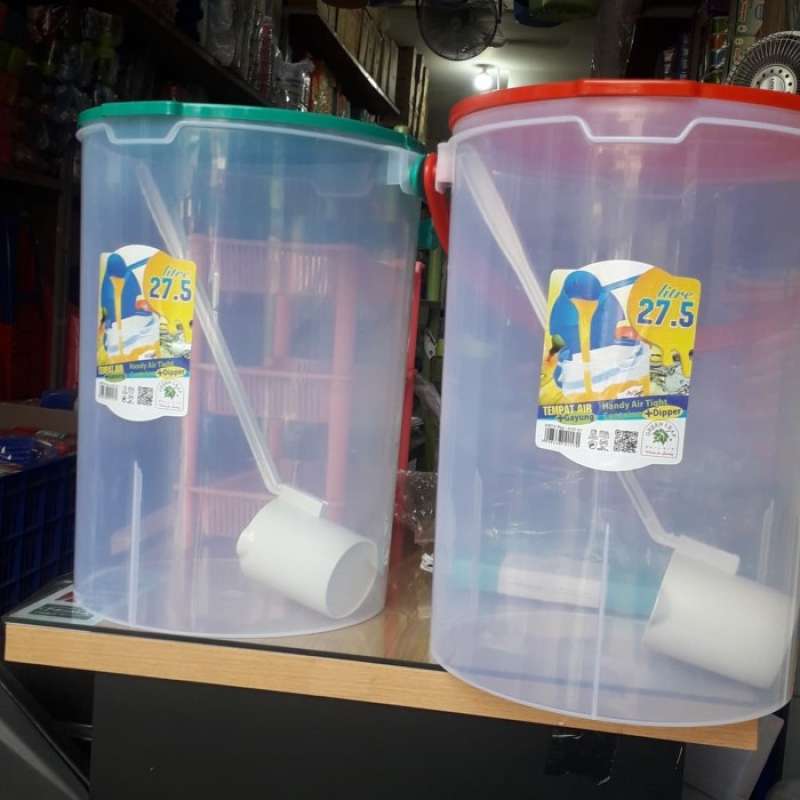 Promo Tempat Es Buah Bulat 27,5 Liter + Gayung/ Toples Areta Bulat ...