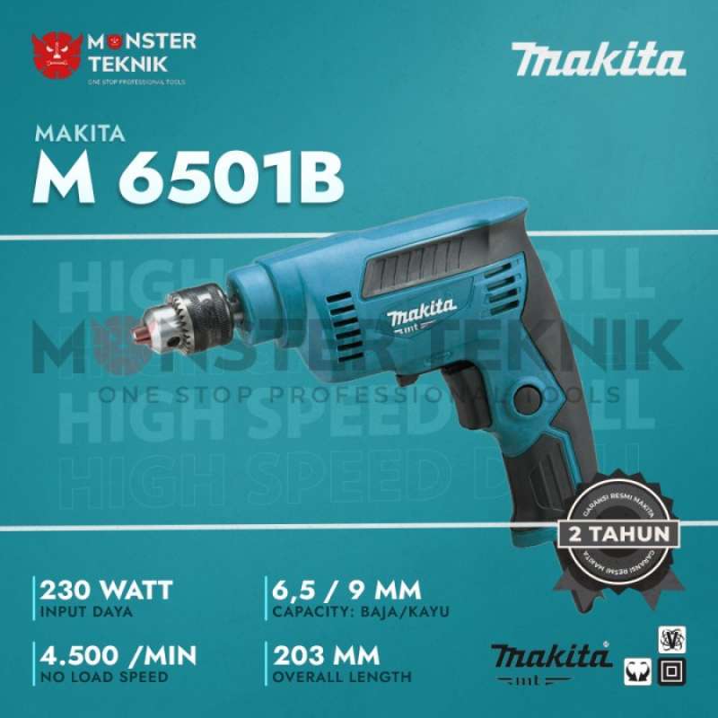 Promo Mesin Bor Makita 6501 Variable Reversible Hi Speed Power Drill M6501B Diskon 23% di Seller ...