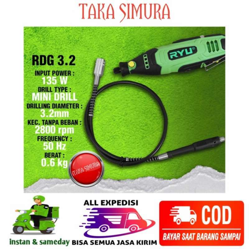 Promo MESIN TUNER SET MINI DIE GRINDER RYU RDG32 BOR POTONG UKIR ...