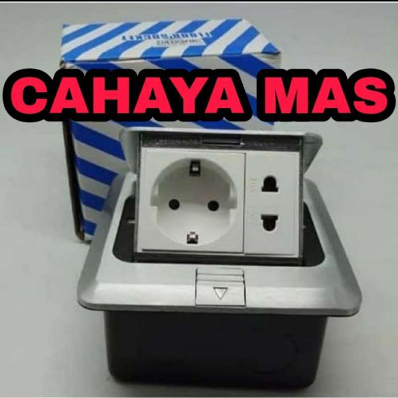 Promo STOPKONTAK LANTAI + STOP KONTAK ARDE UNIVERSAL SOCKET TANAM FLOOR ...