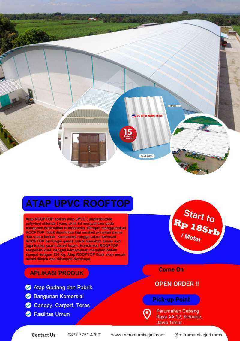Jual Jual Atap PVC Rooftop I-Series panjang 4 meter | Kab. Sidoarjo ...