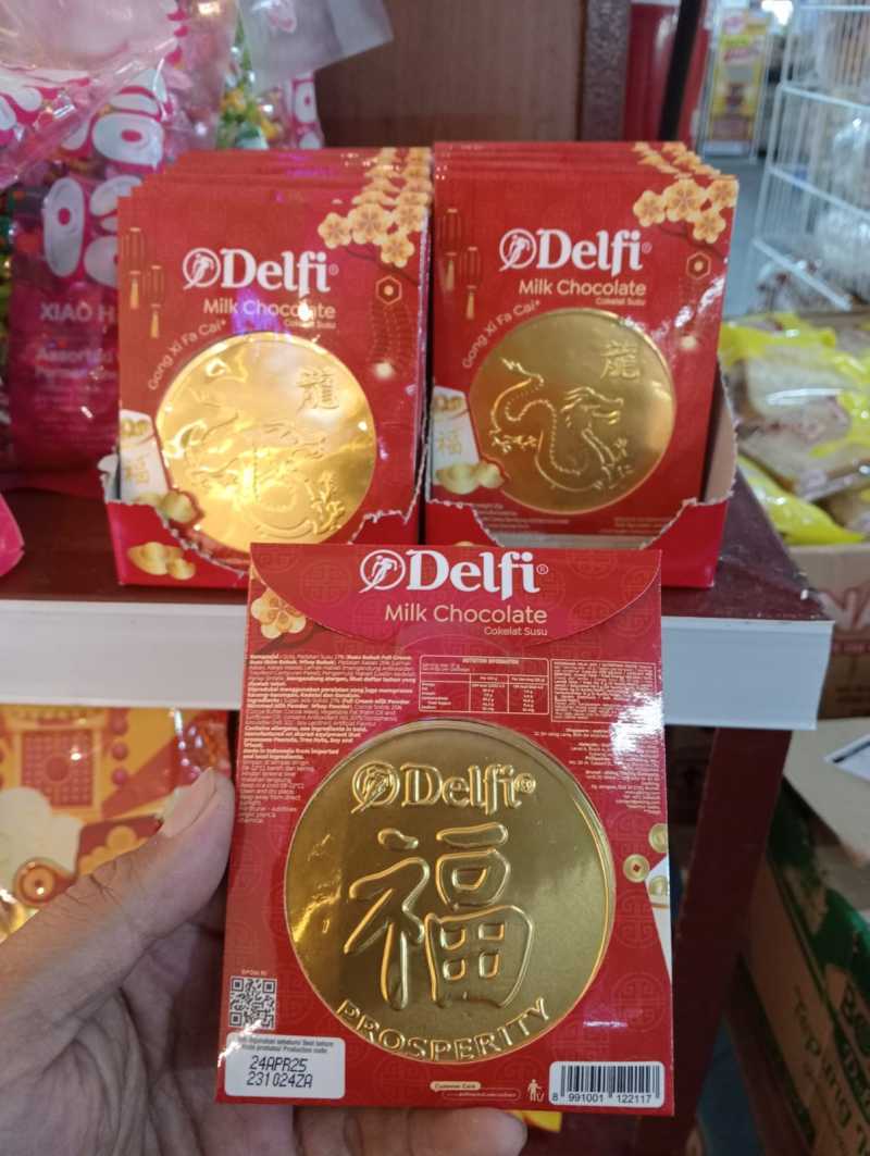Jual COKELAT IMLEK CNY DELFI MILK CHOCOLATE COIN 25 GRAM SHIO NAGA FREE ...