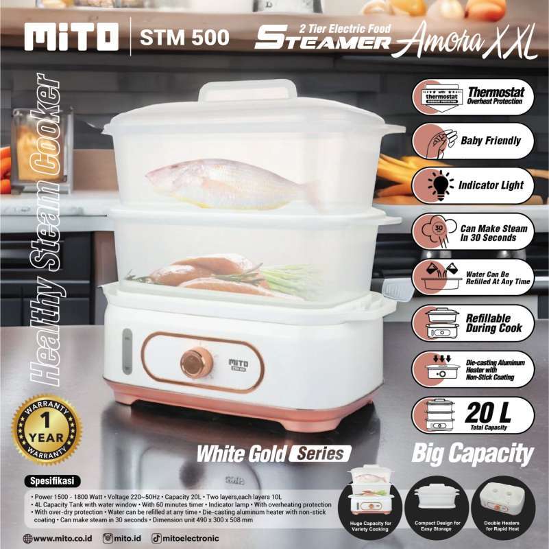 Jual Mito Steamer Electric Food 20 Liter STM-500 Pengukus makanan ...