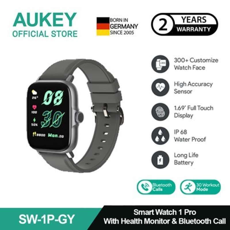 Jual Smartwatch Aukey SW-1S With Bluetooth Calls & Health Monitor IP68 ...