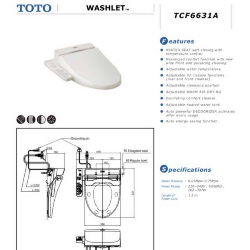 Jual Sale Eco Washer Toto Tcf6631A Import Item Washlet With Panel ...