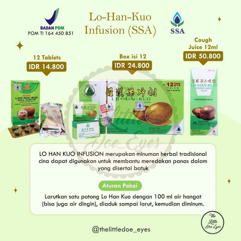 Jual Lo Han Kuo Infusion Obat Panas Dalam (ssa) - Cough Juice Di Seller ...