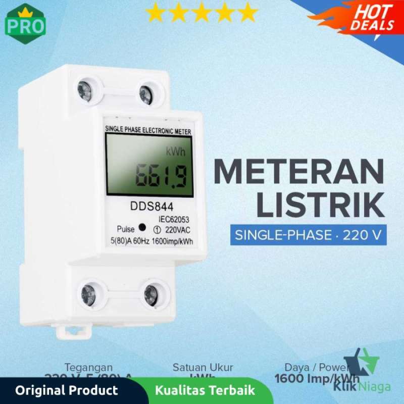 Promo METERAN LISTRIK DIGITAL LCD DIN RAIL KWH METER SINGLE-PHASE 220 V ...
