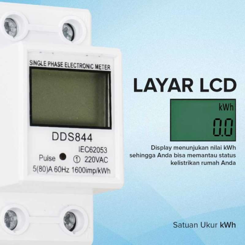 Promo Meteran Listrik Digital Lcd Din Rail Kwh Meter Single-phase 220 V ...