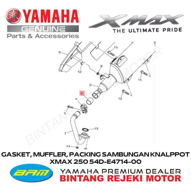 Jual GASKET, MUFFLER, PACKING SAMBUNGAN KNALPPOT XMAX 250 54D-E4714-00 ...