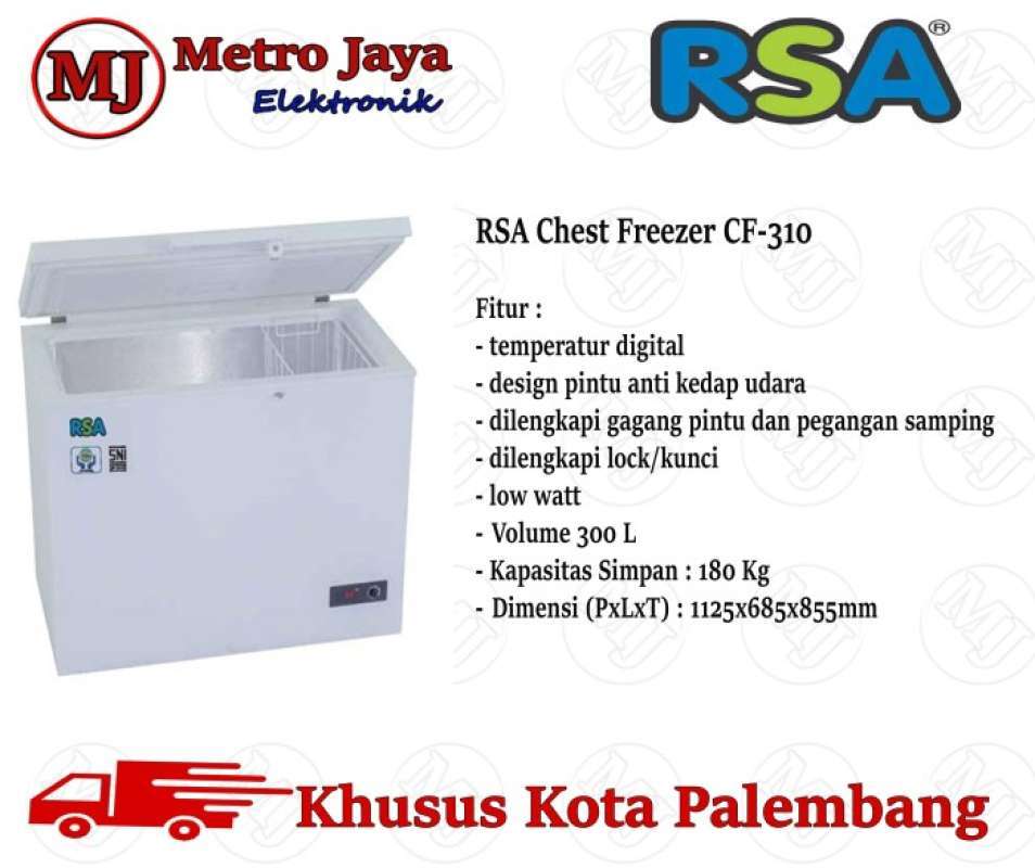 Jual RSA Chest Freezer CF-310 Box Freezer 300L LEMARI PEMBEKU RSA CF ...