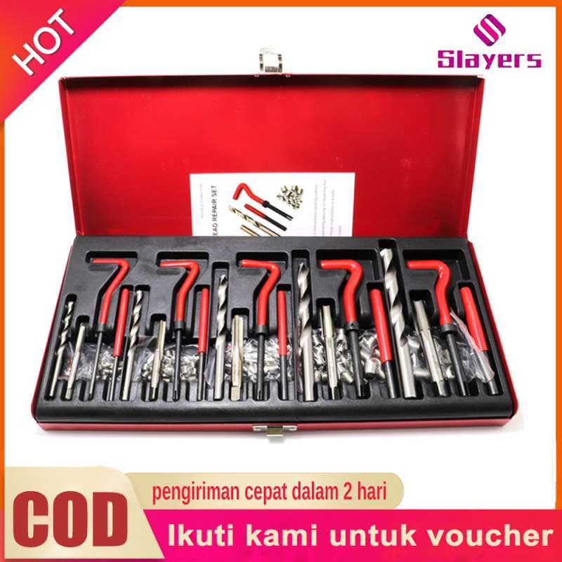 Promo 131 Buah Alat Perbaikan Ulir Helicoil M5 M6 Metric8 Metric10 M12 ...