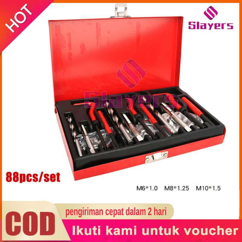 Promo 131 Buah Alat Perbaikan Ulir Helicoil M5 M6 Metric8 Metric10 M12 ...