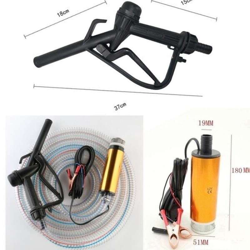Promo DC 12V Pompa Air Refueling Gun Set Dengan Selang 4 Meter, Pompa ...