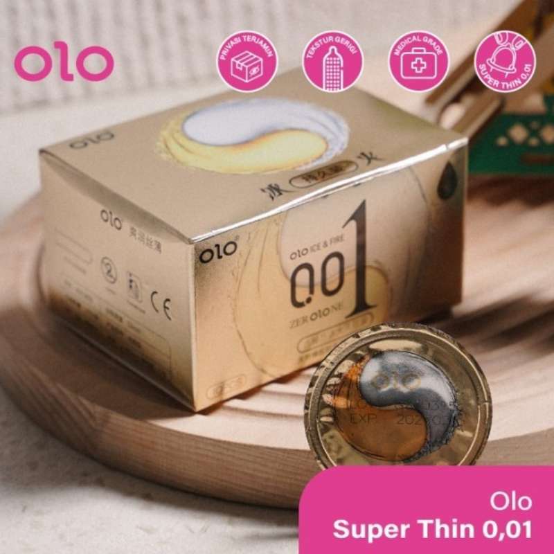 Promo Kondom OLO 001 Gold Yinyang Double Sensasi Ice & Fire Condom Paling Tipis Premium Isi 10 ...