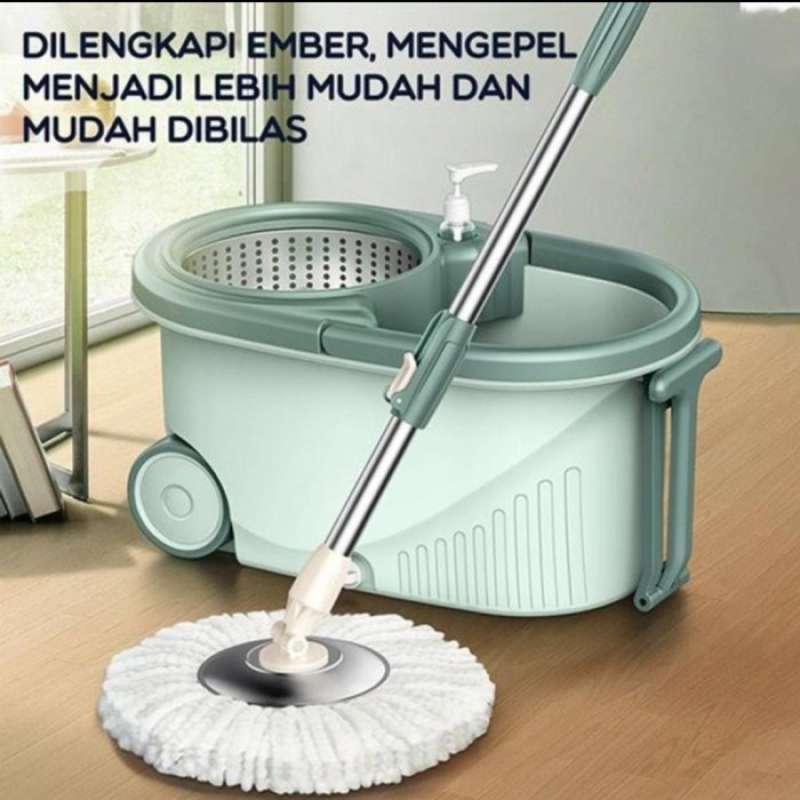 Promo New Alat Pel Lantai Putar Otomatis Samono Spin Mop Scm003 ...
