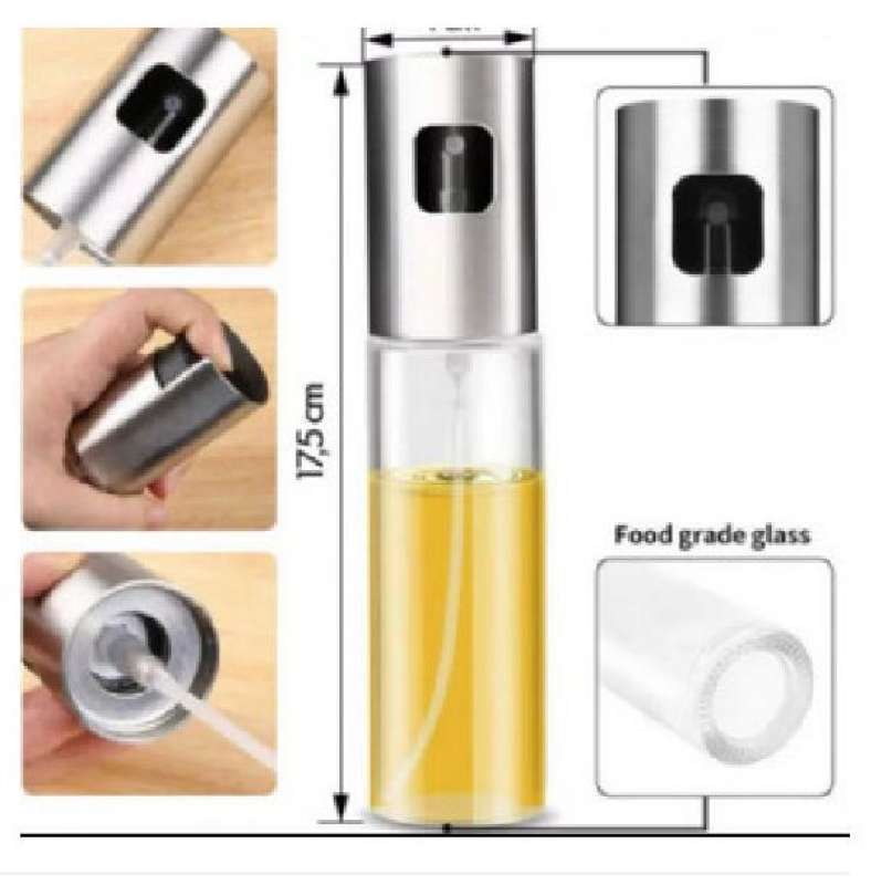 Jual Botol Minyak Semprot Botol Kaca Spray Pump Bumbu Olive Oil 100 ml ...