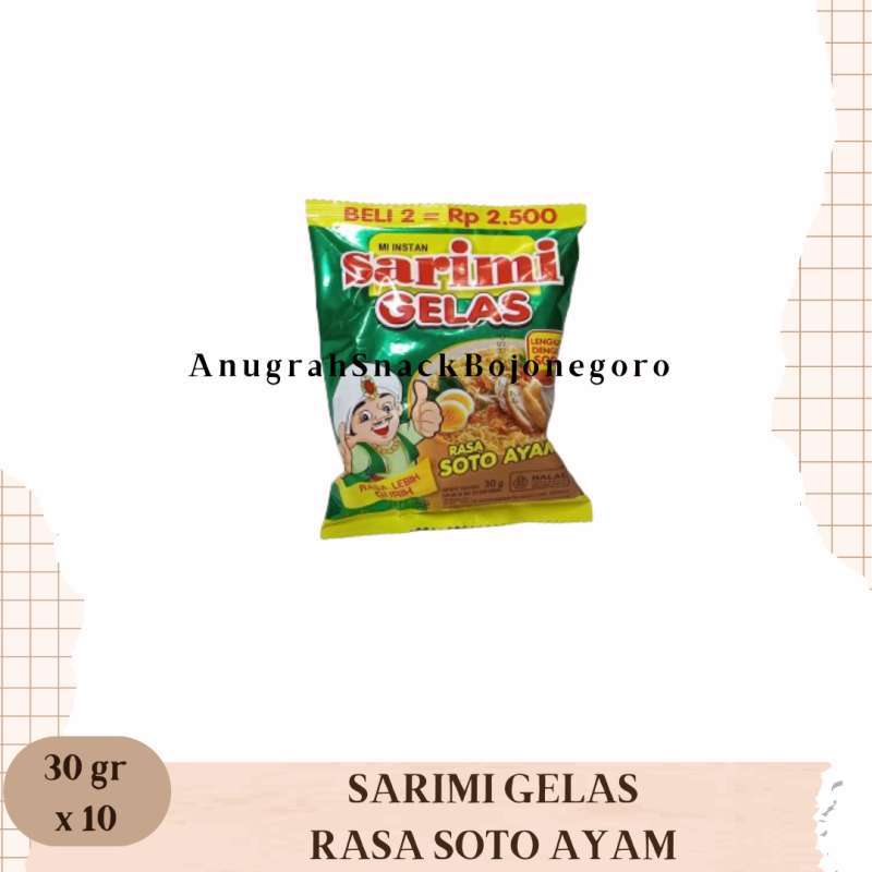 Jual Mi Instan Sarimi Gelas 30gr x 10 - Baso Sapi di Seller ...