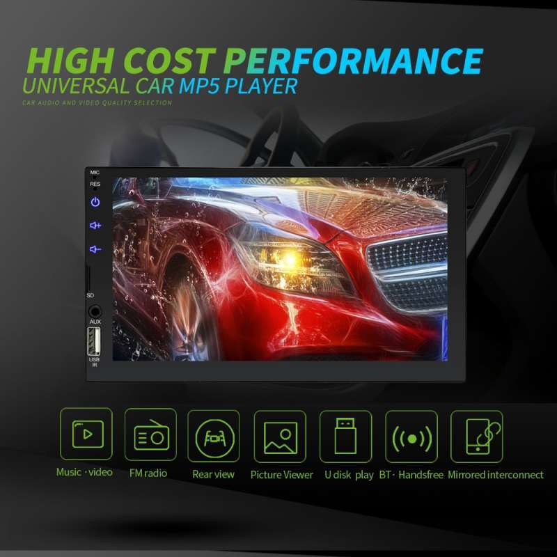 Promo DENNOS 7701 Head Unit Double Din Body Panjang MP5 7 inch Mirr ...