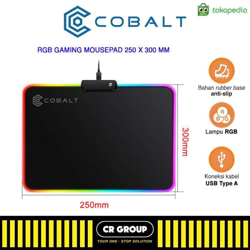 Jual [CR GROUP] COBALT RGB GAMING MOUSE PAD UKURAN 250X300MM di Seller ...