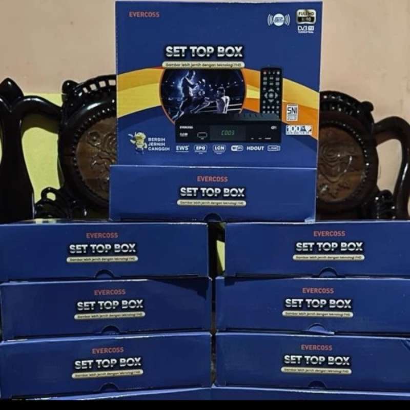 Promo New Set Top Box Evercross Cross Tv Digital Hd Remote Kabel Rca ...