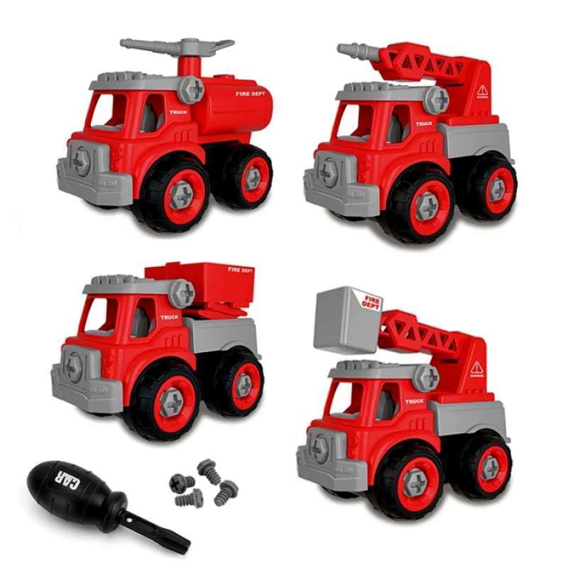 Promo MAINAN ANAK TRUK 4 IN 1 TRUCK KONSTRUKSI BONGKAR PASANG ASSEMBLY ...