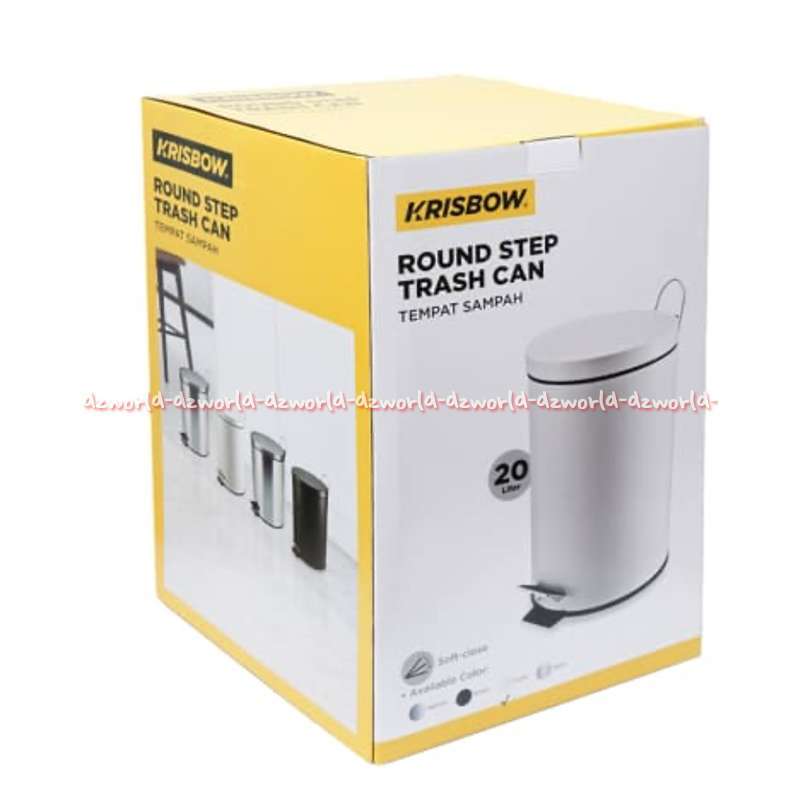 Jual Krisbow 20L Classic Round Step Bay Trashbin Soft Close Tong Sampah Keranjang Sampah Dengan ...