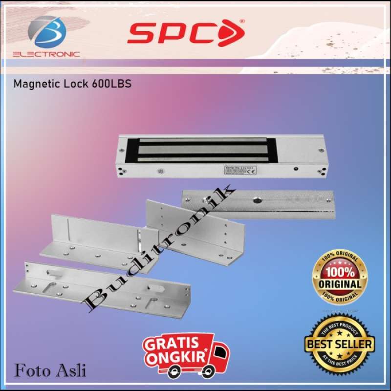 Promo SPC MLOCK SL-28 MAGNETIC DOOR LOCK MAGNETIC LOCK 600LBS + BRAKET ...