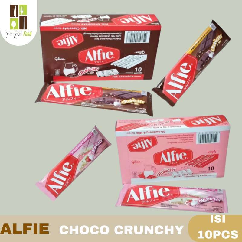 Jual Glico Alfie Coklat Biscuit Crunchy Milk Chocolate/ Strawberry Milk ...
