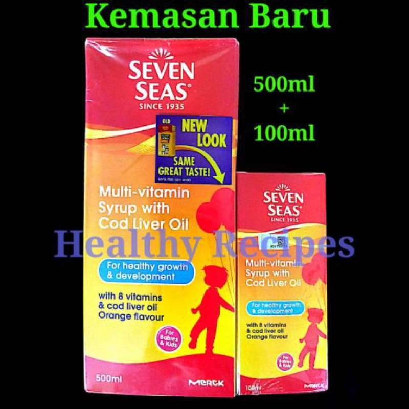 Jual Seven Seas Multivitamin Syrup With Cod Liver Oil 500ml + 100ml di ...